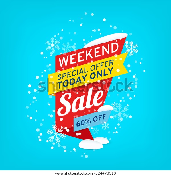 Vector Banner Weekend Sale Stock Vector (Royalty Free) 524473318 ...