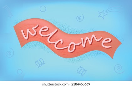 Vector Banner Welcome Word On Red Stock Vector (Royalty Free ...