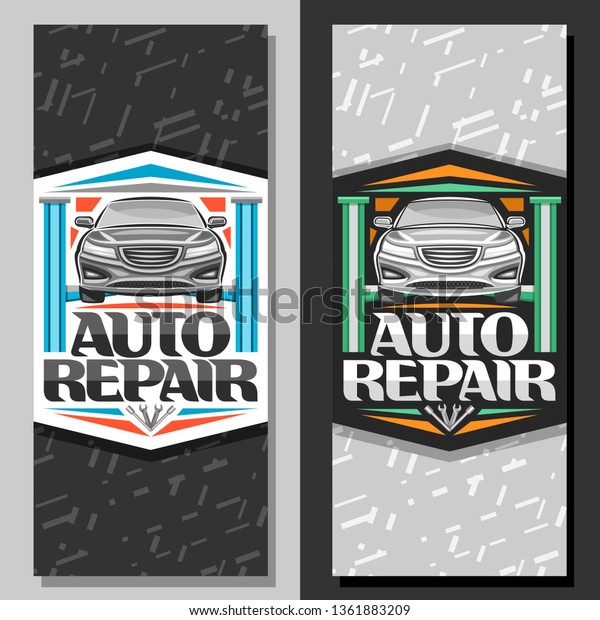 Vector Banners Auto Repair Decorative Sign Stock Vector (Royalty Free ...