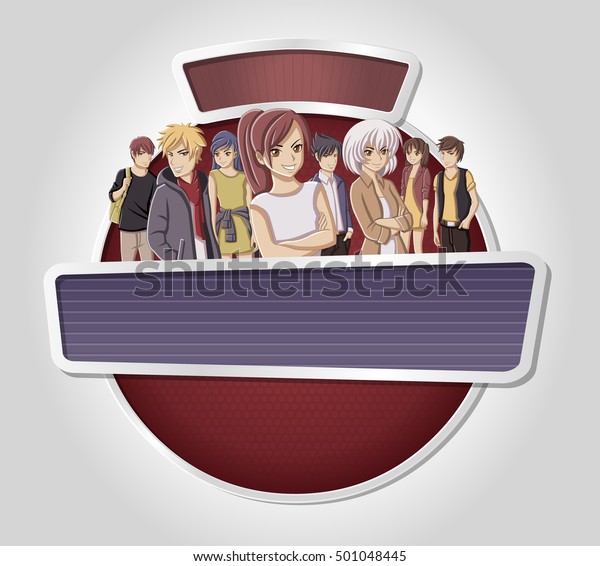 Vector Banners Backgrounds Manga Anime People Stock Vector (Royalty ...