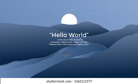 Vector Banners River Landscape Illustration Stock Vector (Royalty Free ...
