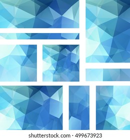 Vector Banners Set Polygonal Abstract Blue Stock Vector (Royalty Free ...