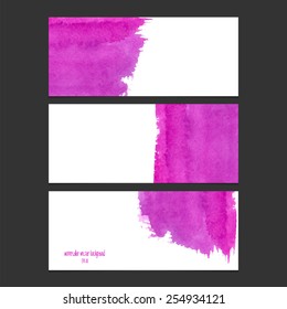 Vector Banners Watercolor Pink Stock Vector (Royalty Free) 254934121 ...