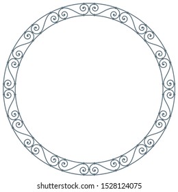 Vector Baroque Circle Frame Swirl Line Stock Vector (Royalty Free ...