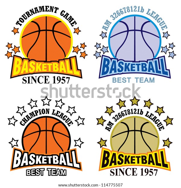 Vector Basketball Badge Vector Basketball Labels Stock Vector (Royalty ...