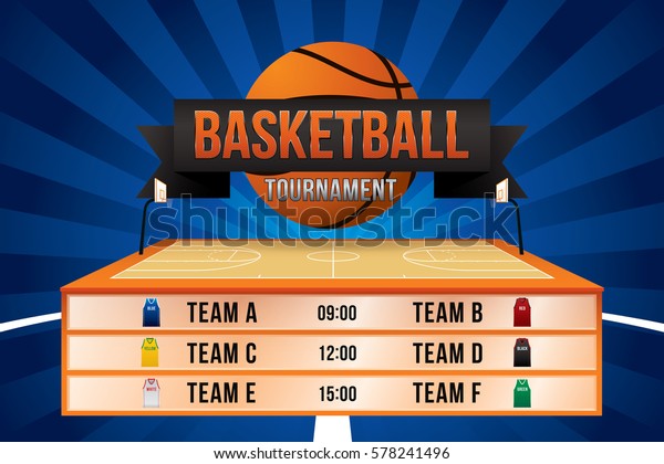 Vector Basketball Match Team Competition Scoreboard Stock Vector ...