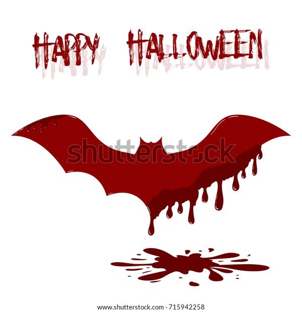 Vector Bat Illustration Dripping Blood Template: เวกเตอร์สต็อก (ปลอดค่า ...