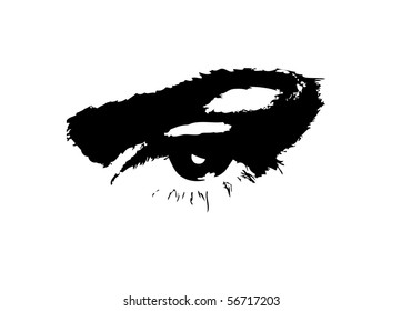 Vector Beautiful Black Eye On White Stock Vector (Royalty Free ...