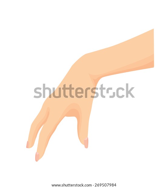Vector Beautiful Female Open Hand Isolated Stock Vector (Royalty Free ...