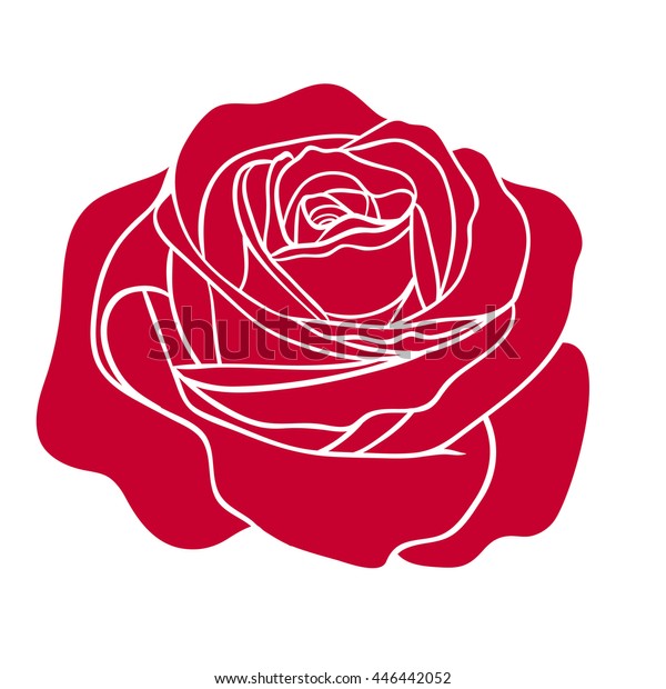 Vector Beautiful Red Rose Silhouette Design Stock Vector (Royalty Free ...