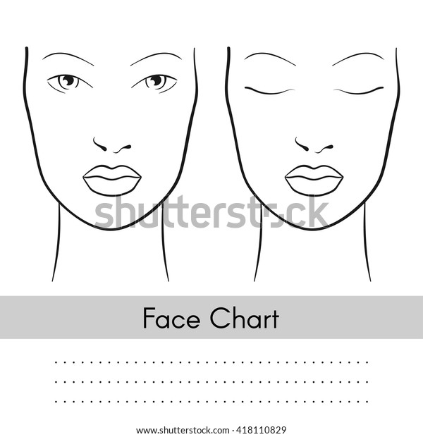 Vector Beautiful Woman Face Chart Portrait Stock Vector (Royalty Free ...