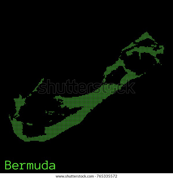 Vector Bermuda Map Dotted Silhouette Green Stock Vector (Royalty Free ...