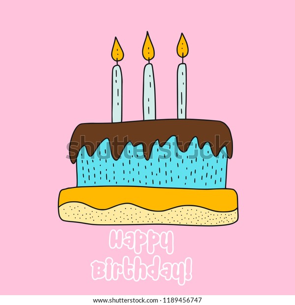 Vector Birthday Cake Cartoon Illustration Cute Stock Vector (Royalty ...
