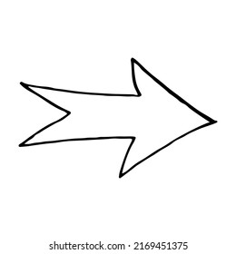 Vector Black Arrow Hand Drawn Doodle Stock Vector (Royalty Free ...