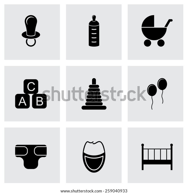 Vector Black Baby Icon Set On Stock Vector (Royalty Free) 259040933 ...
