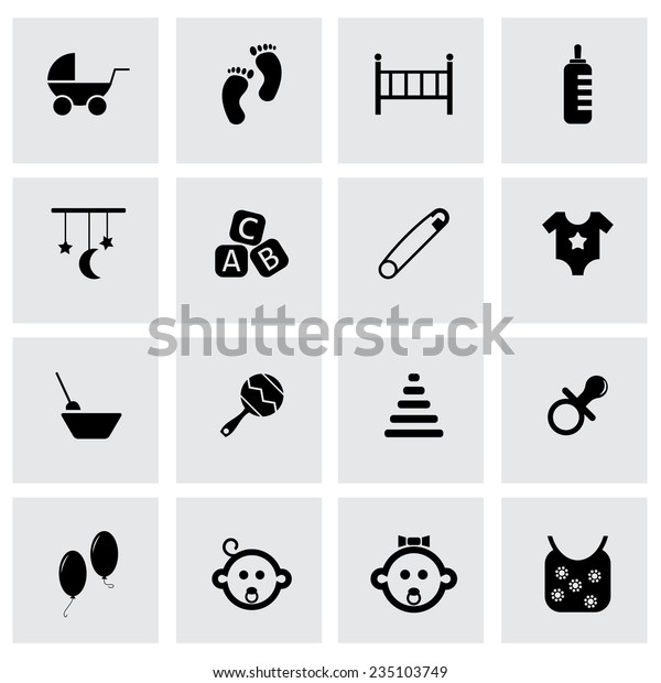 Vector Black Baby Icons Set On Stock Vector (Royalty Free) 235103749 ...