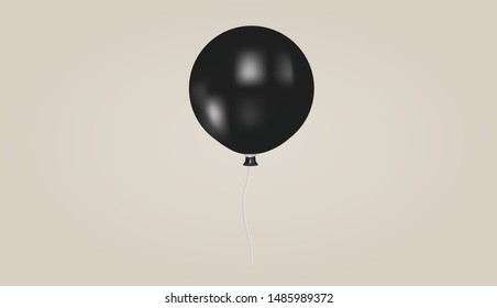 Vector Black Balloon Balloon Illustration Birthday Stock Vector ...