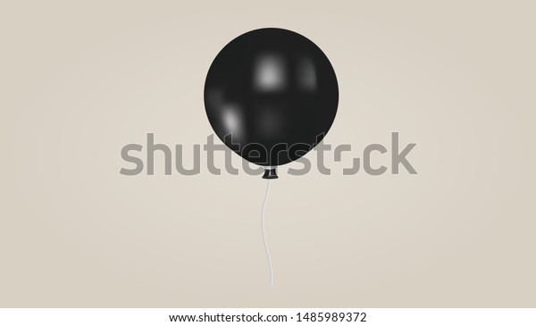 Vector Black Balloon Balloon Illustration Birthday Stock Vector ...