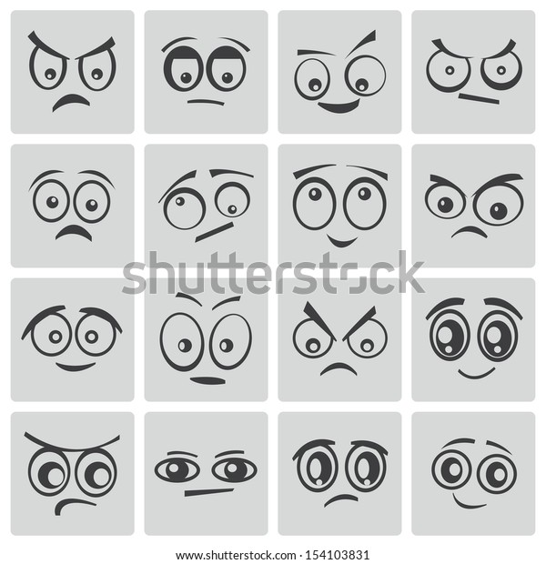 Vector Black Cartoon Eyes Set: เวกเตอร์สต็อก (ปลอดค่าลิขสิทธิ์ ...