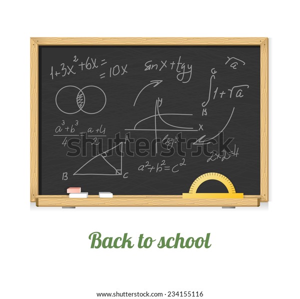 Vector Black Chalkboard Mathematics Symbols Background: เวกเตอร์สต็อก ...