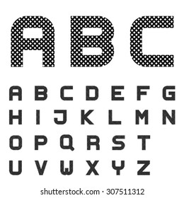 Vektor Stok Vector Black Checkered Font Alphabet Letters (Tanpa Royalti ...