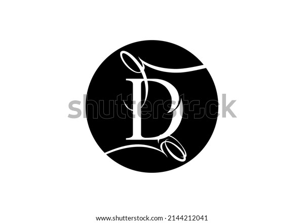 Vector Black Circle Letter D Inside Stock Vector (Royalty Free ...