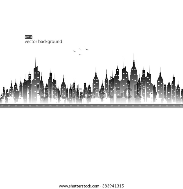 Vector Black City Background Stock Vector (Royalty Free) 383941315