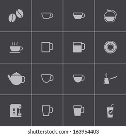 Vector Black Coffe Icons Set Stock Vector (Royalty Free) 163954403 ...