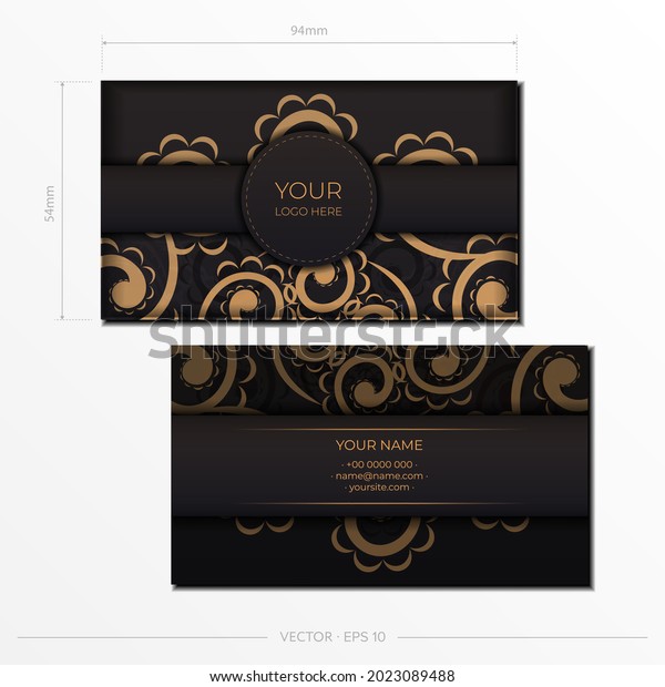 Vector Black Colored Business Cards Magnificent Stock Vector (Royalty ...