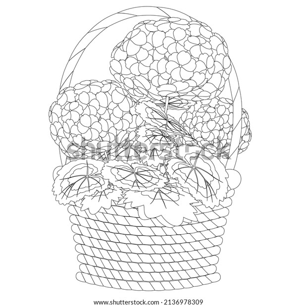 Vector Black Contour Illustration Coloring Page: стоковая векторная ...