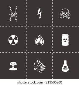 Vector Black Danger Icons Set On Stock Vector (Royalty Free) 213506260 ...