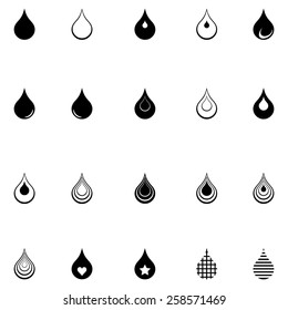 Black Simple Drop Icons Stock Vector (Royalty Free) 627501035