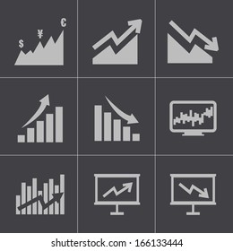 Vector Black Economic Icons Set Stock Vector (Royalty Free) 164463437