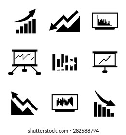 Vector Black Economic Icons Set On Stock Vector (Royalty Free) 282588794
