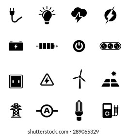 Vector Black Electricity Icon Set On Stock Vector (Royalty Free ...