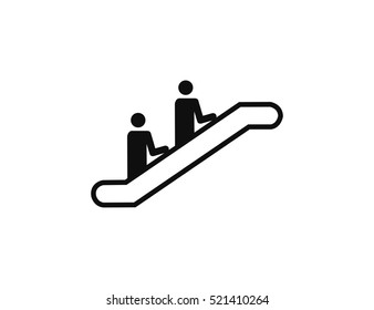 Vector Black Escalator Symbol Flat Design Stock Vector (Royalty Free ...
