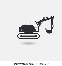 Vector Black Excavator Icon: เวกเตอร์สต็อก (ปลอดค่าลิขสิทธิ์) 343500587 ...