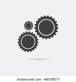 Vector Black Gears Icon Flat Design Stock Vector (Royalty Free ...