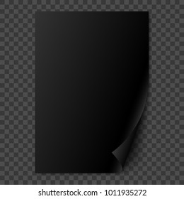 Vector Black Glossy Realistic Paper Page Stock Vector (Royalty Free ...