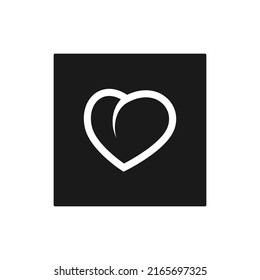 Vector Black Heart Icon On Black Stock Vector (Royalty Free) 2165697325 | Shutterstock