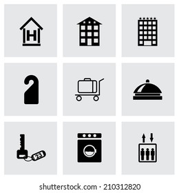 Vector Black Hotel Icons Set On Stock Vector (Royalty Free) 210312820 ...
