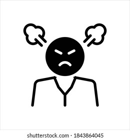Vector Black Icon Angry Stock Vector (Royalty Free) 1843864045 ...