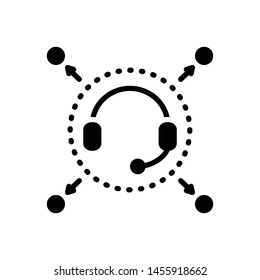Vector Black Icon Call Center Stock Vector (Royalty Free) 1455918662 ...