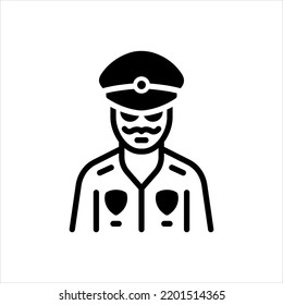 Vector Black Icon Cop Stock Vector (Royalty Free) 2201514365 | Shutterstock