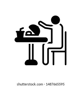 Vector Black Icon Eat Stock Vector (Royalty Free) 1487665595 | Shutterstock