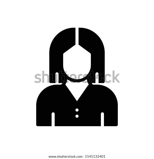 Vector Black Icon Female Stock Vector (Royalty Free) 1545132401 ...
