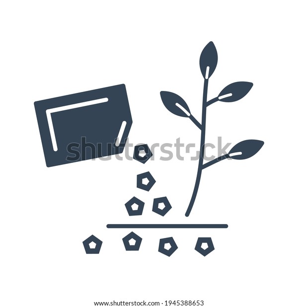 Vector Black Icon Germination Growing Plants Stock Vector (Royalty Free ...