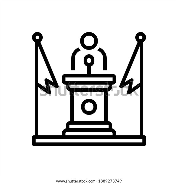 Vector Black Icon Governor Stock Vector (Royalty Free) 1889273749 ...