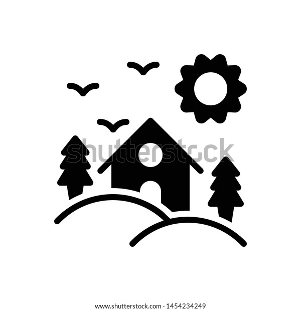 Vector Black Icon Habitat Stock Vector (Royalty Free) 1454234249