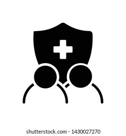 Vector Black Icon Insurance Stock Vector (Royalty Free) 1430027270 ...